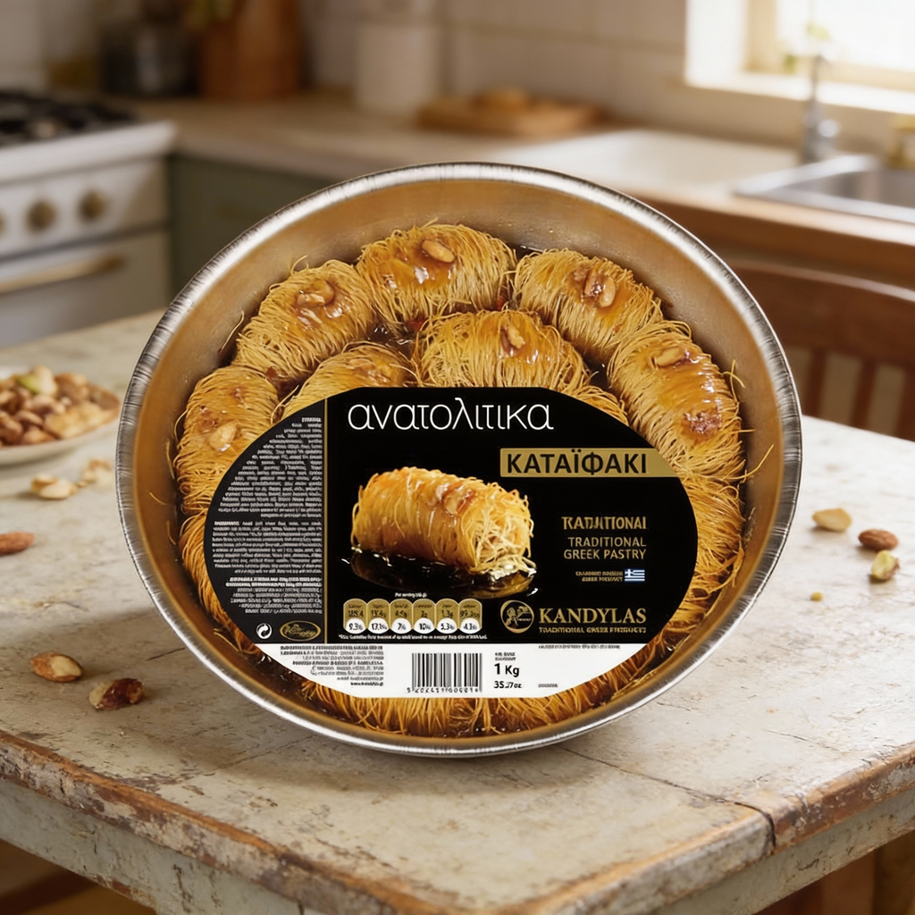Kataifi with Nuts & Syrup, Traditional Greek Handmade Pastry 1kg ...