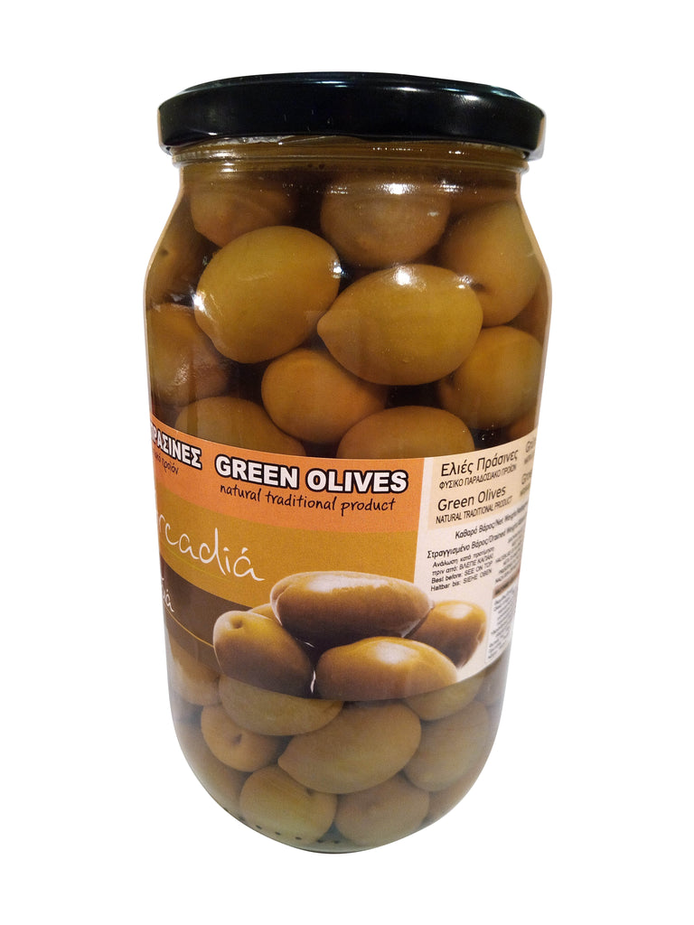 Greek Green Olives in Olive Oil, Traditional Chalkidiki Variety 700gr ...